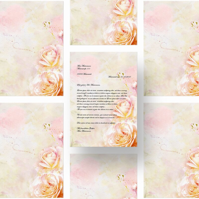 Briefpapier Rosenblüten Blumen & Blüten Rosenmotiv | Paper-Media