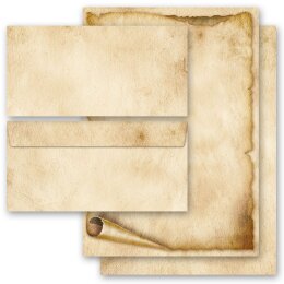 Motiv-Briefpapier Set ALTE PAPIERROLLE (Variante A) 40-teilig | Paper