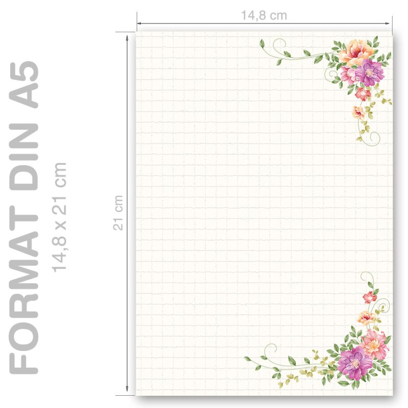 Shop Stationery Online | FLORAL LETTER | 50 sheets DIN A5 | Paper-Med