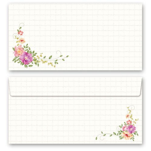 Motif-Stationery Sets FLORAL LETTER 20-pc. Complete set DIN A4 & DIN