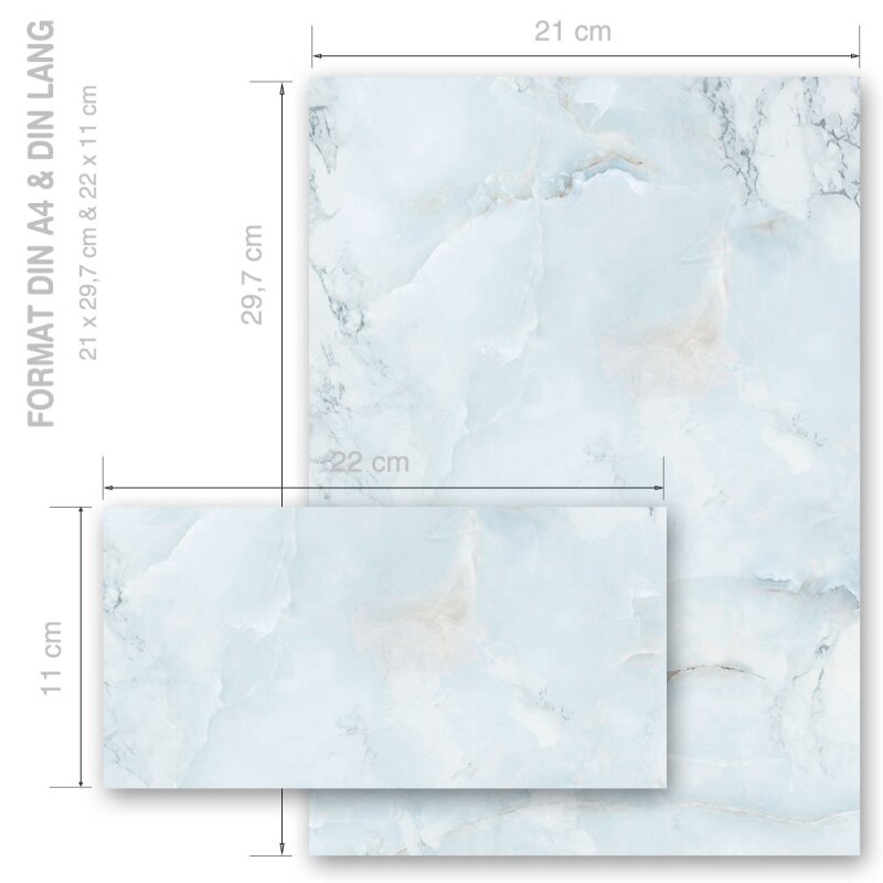 Briefpapier Sets MARMOR HELLBLAU Briefpapier Set, 40 tlg. DIN A4 & DI
