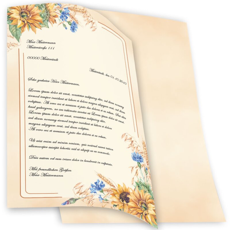 Stationery Paper Summer motif | Late Summer Flowers & Petals, Seasons