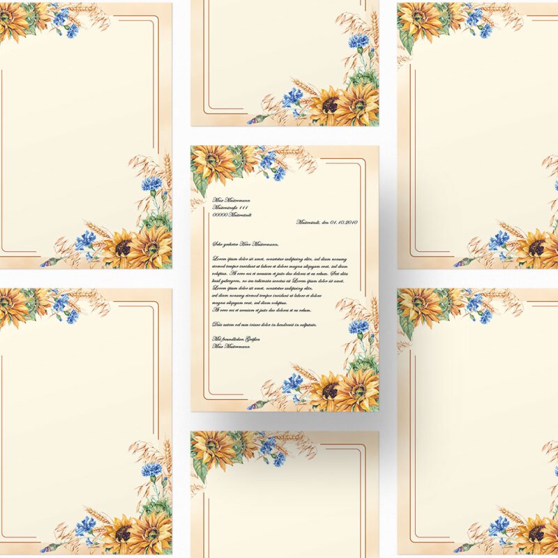 Stationery Paper Summer motif | Late Summer Flowers & Petals, Seasons