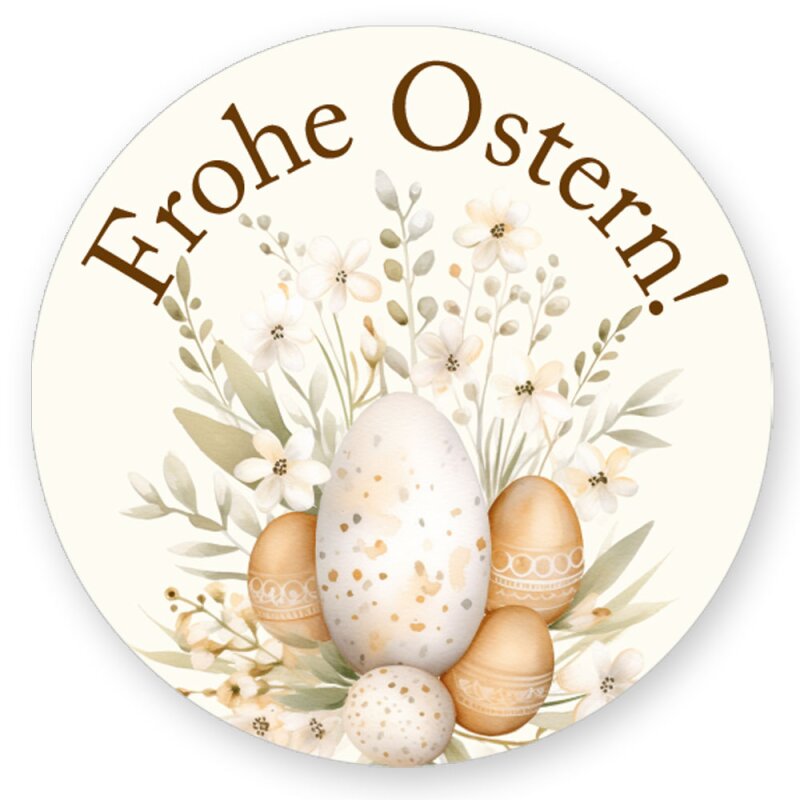 50 stickers FROHE OSTERN - Easter motif Round Ø 4,5 cm