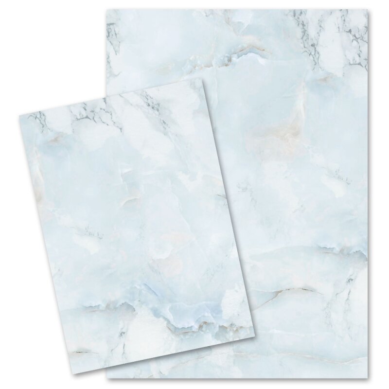 Dickes Papier 190 g/m², Marmor Hellblau Marmor & Struktur, Urkunden