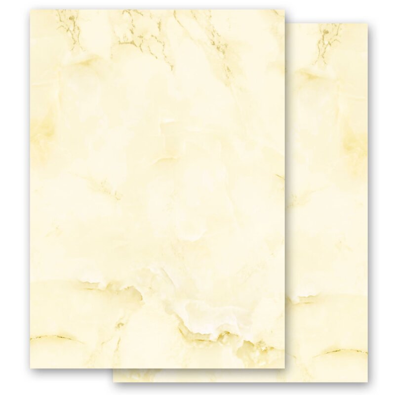 Marmorpapier | Briefpapier Marmor & Struktur MARMOR HELLGELB | Paper-
