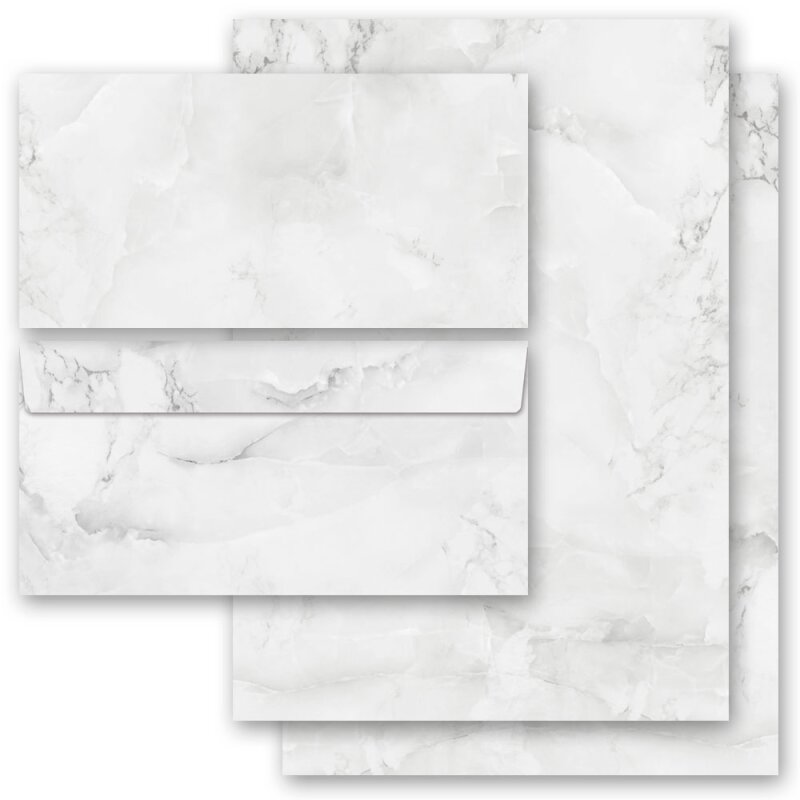 Briefpapier Sets Marmor & Struktur MARMOR HELLGRAU Marmorpapier Sets